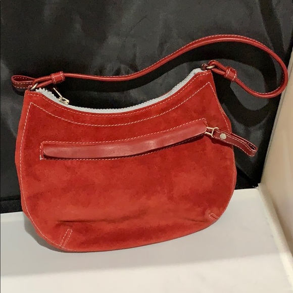 Cole Haan | Bags | Cole Haan Red Suede Shoulder Bag | Poshmark